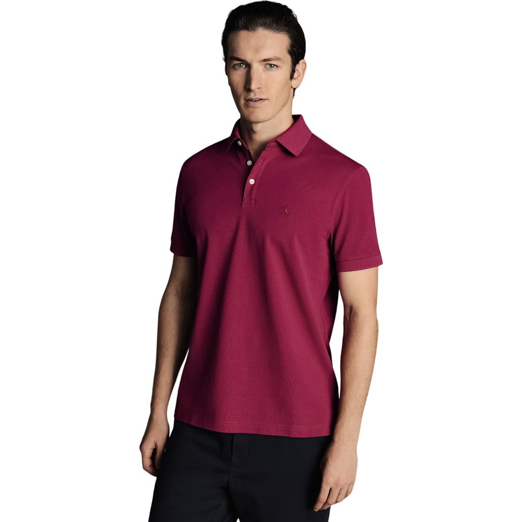 CHARLES TYRWHITT solid short sleeve cotton tyrwhitt pique polo